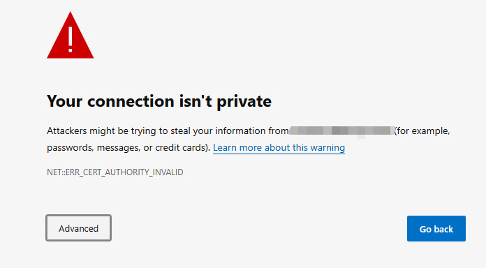 Notice on "Your Connection Isn't Private" Privacy Error When Accessing ...